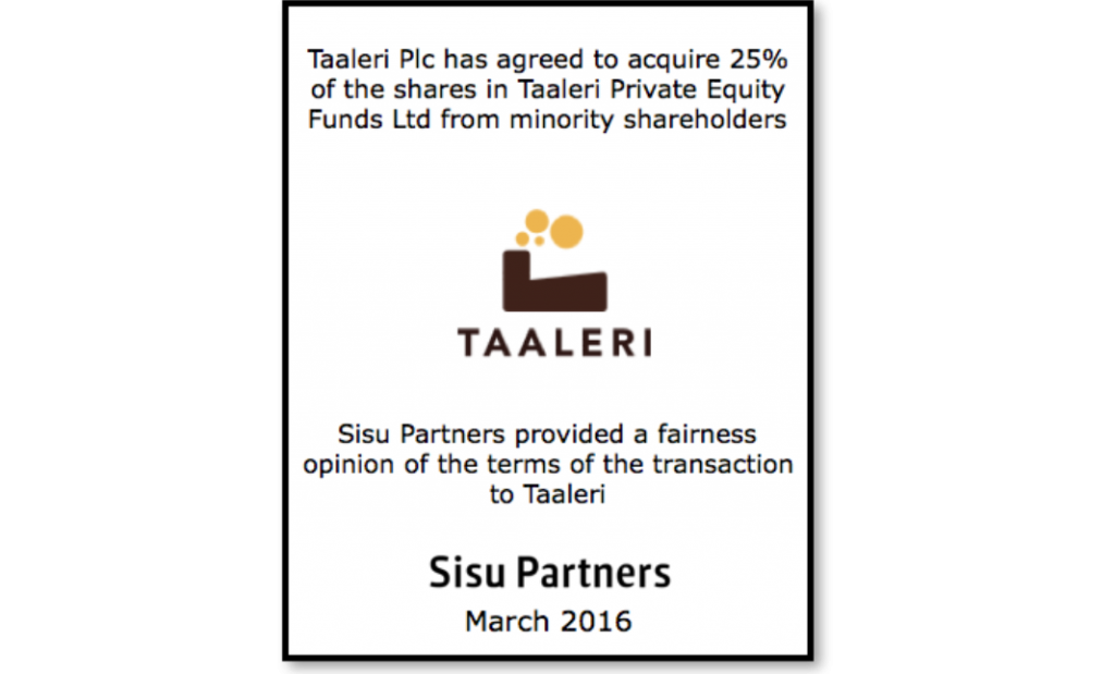 Taaleri purchases minority interest of its private equity funds company ...